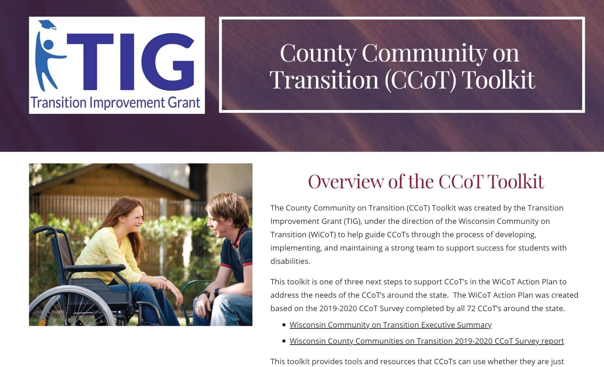 Guiding Your CCoT to Success! - Transition Improvement Grant